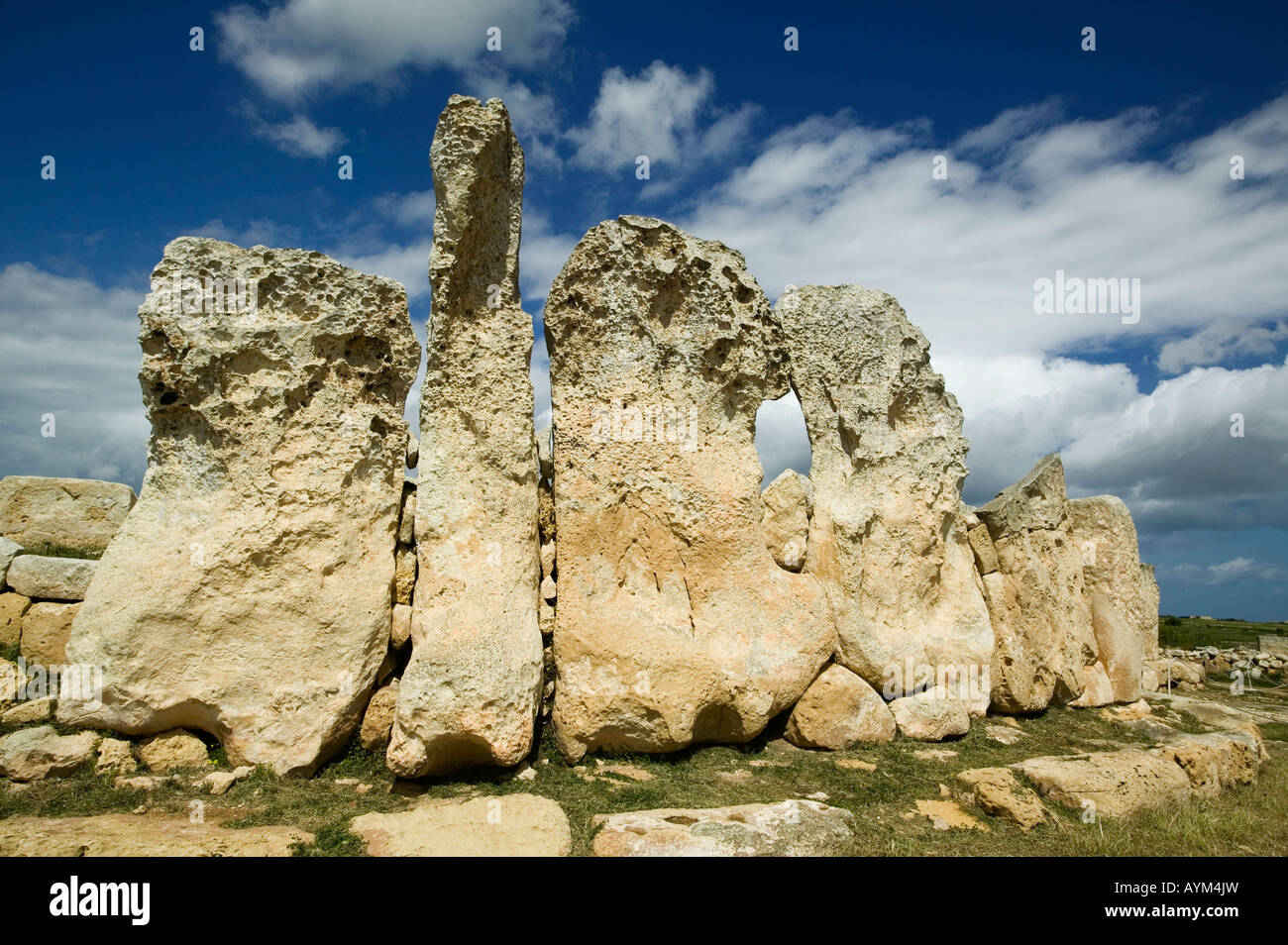 Megalithic Temple of Hagar Qim (c. 3600 - 3200 BC), Malta Stock Photo ...