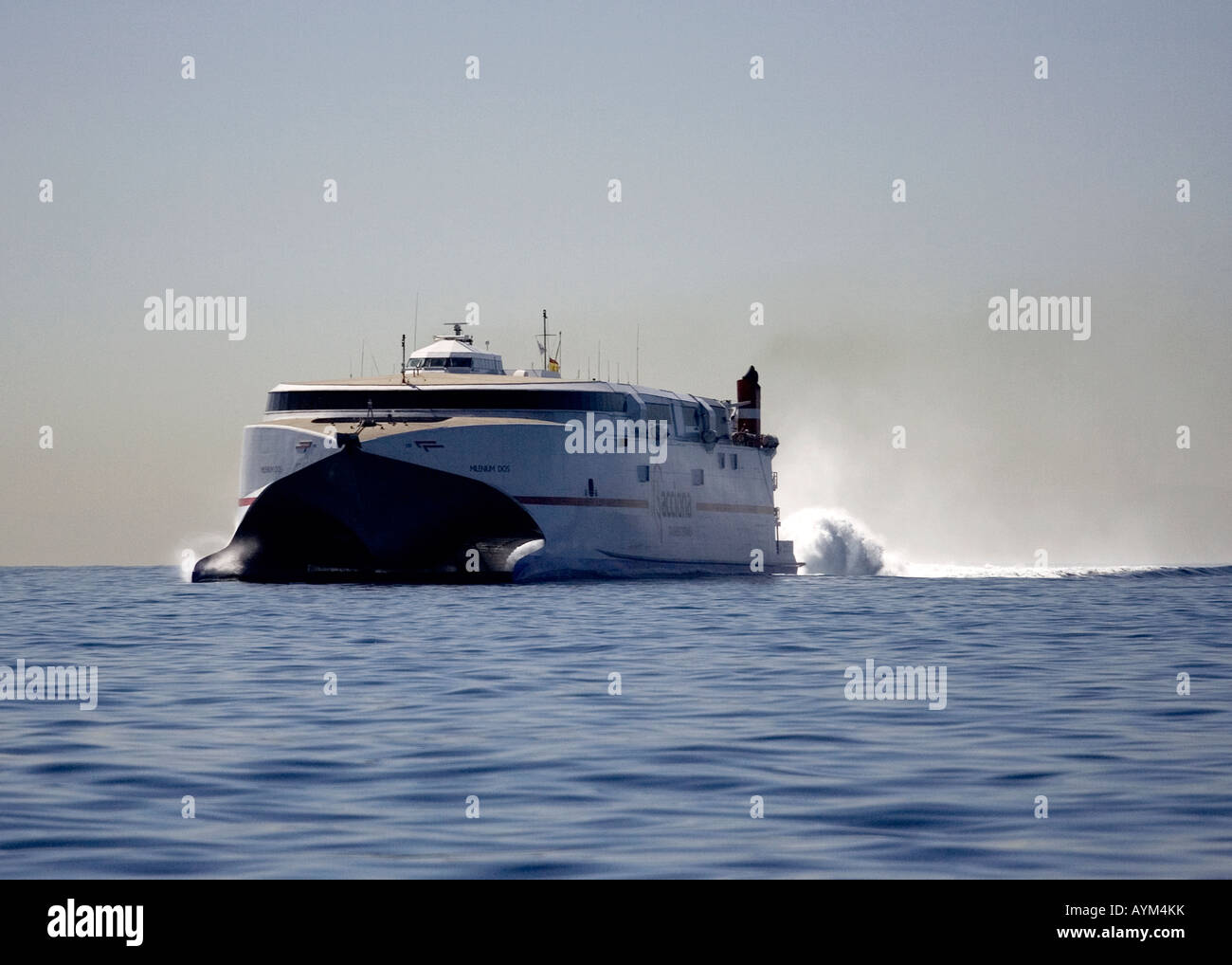 Catamaran ferry in the Gibraltar straits Stock Photo - Alamy