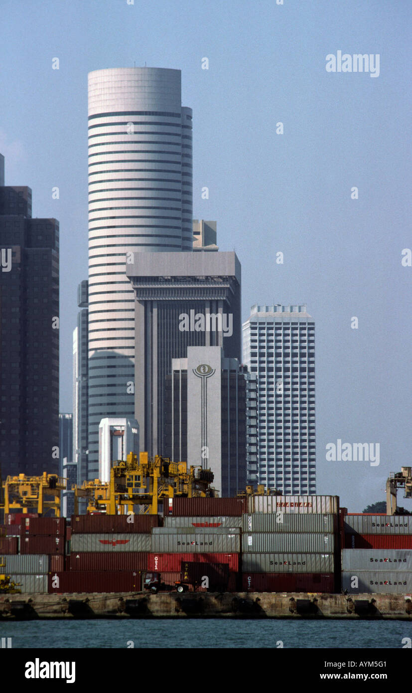 Singapore harbour container ship depot Stock Photo - Alamy