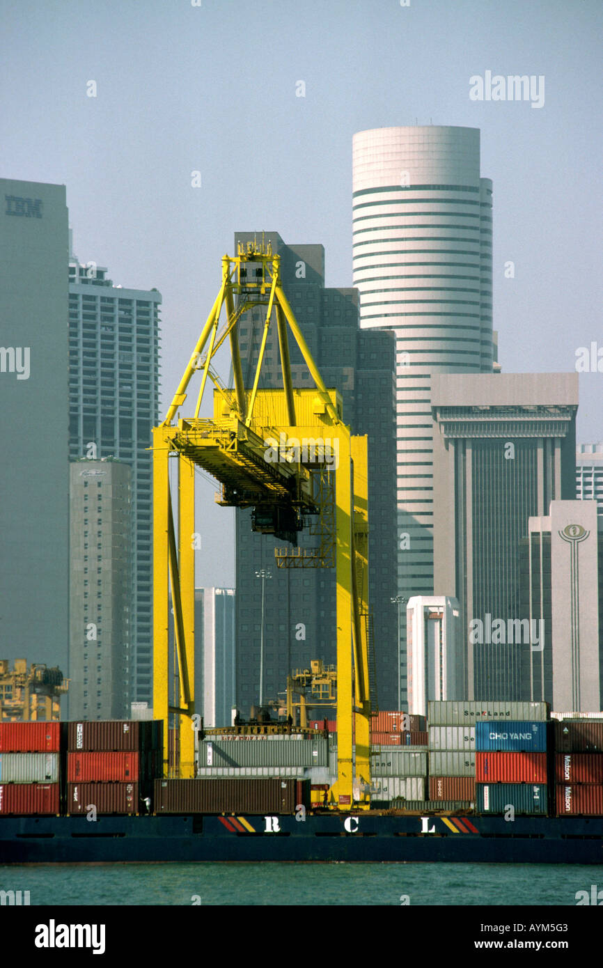Singapore harbour Container Depot Stock Photo - Alamy