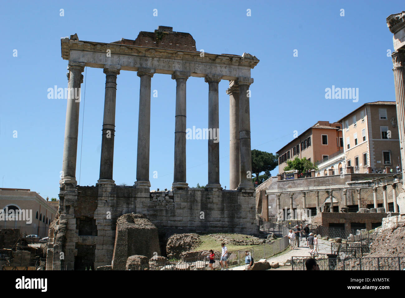 The Temple of Saturn Roman Forum Rome Italy Stock Photo - Alamy