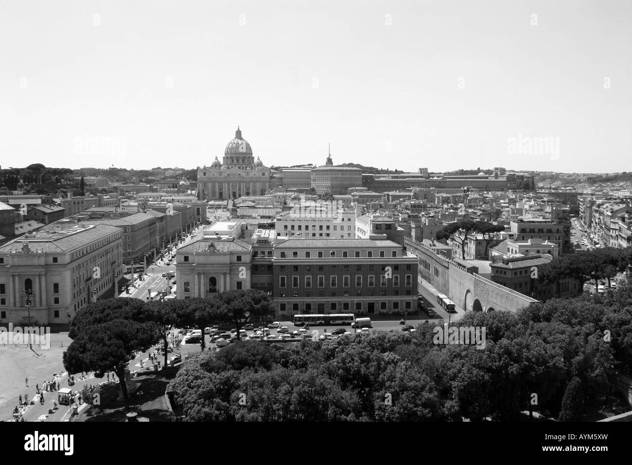 Street View of St Peter s Basilica from Castel Sant Angelo Rome Italy ...