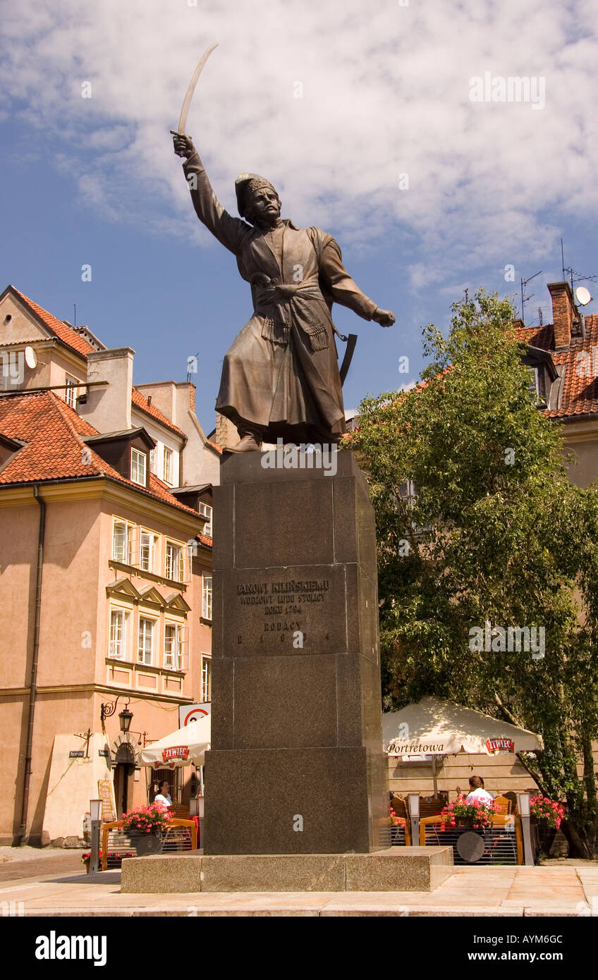 statue of jan kilinski outside the barbican old city walls Stock Photo ...