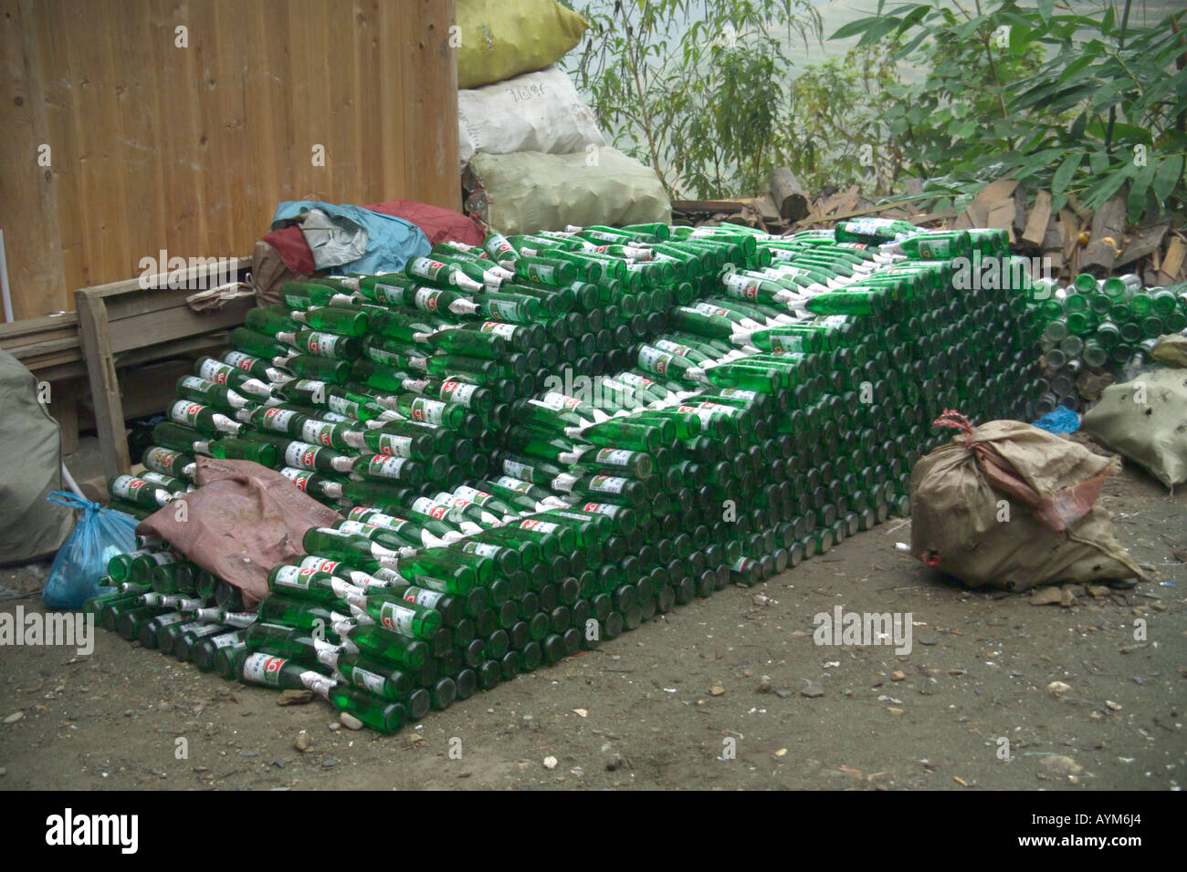 stack of empty beer bottles Stock Photo - Alamy