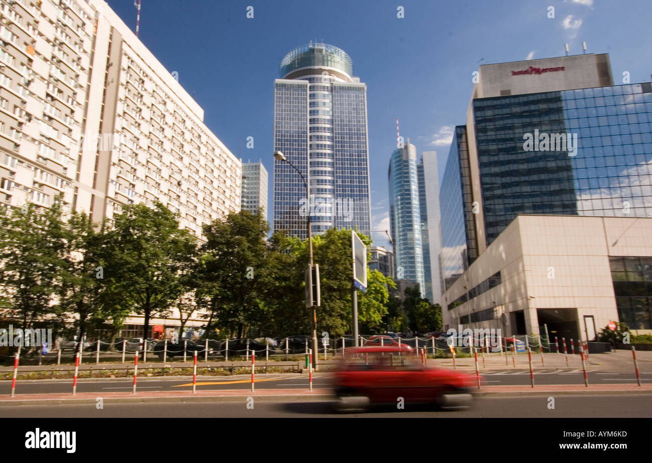new buildings and skyscrapers in downtown central warsaw poland Stock ...