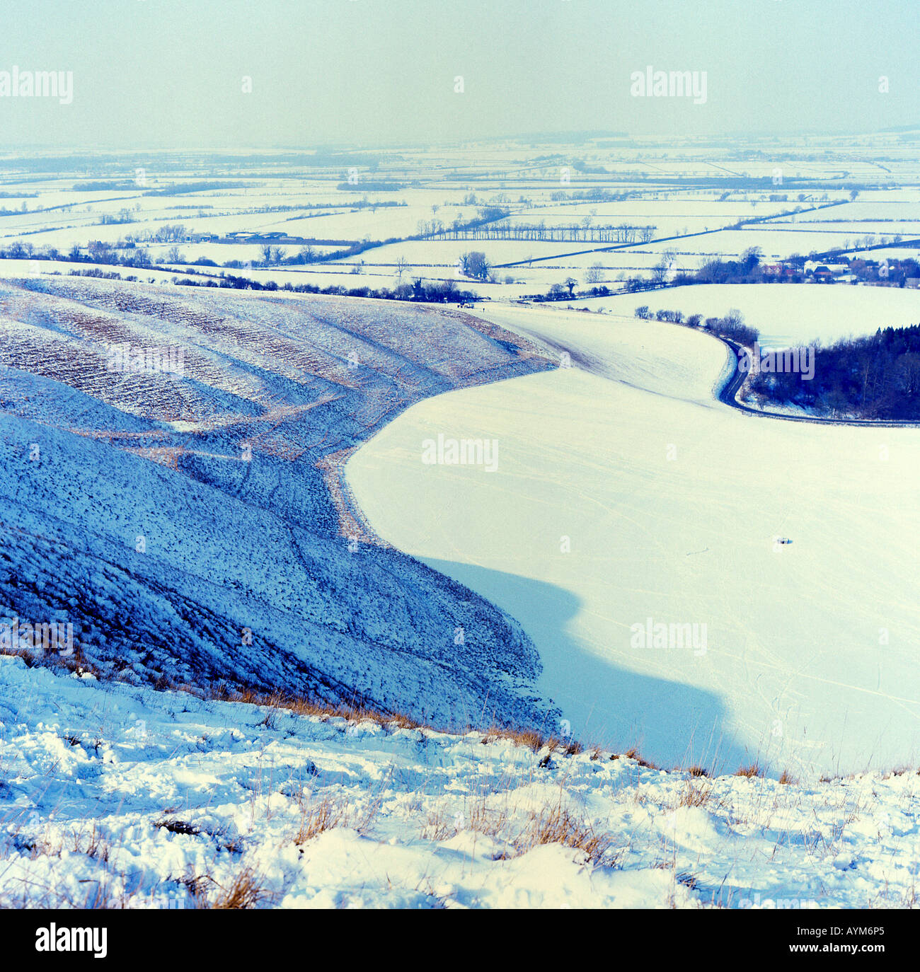 The Manger under snow at Uffington in Oxfordshire England Stock Photo ...
