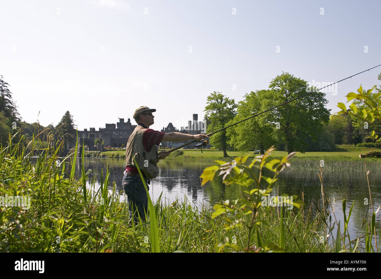 Fly Fishing on Cong River Ashford Castle Cong Co Mayo Ireland Stock ...