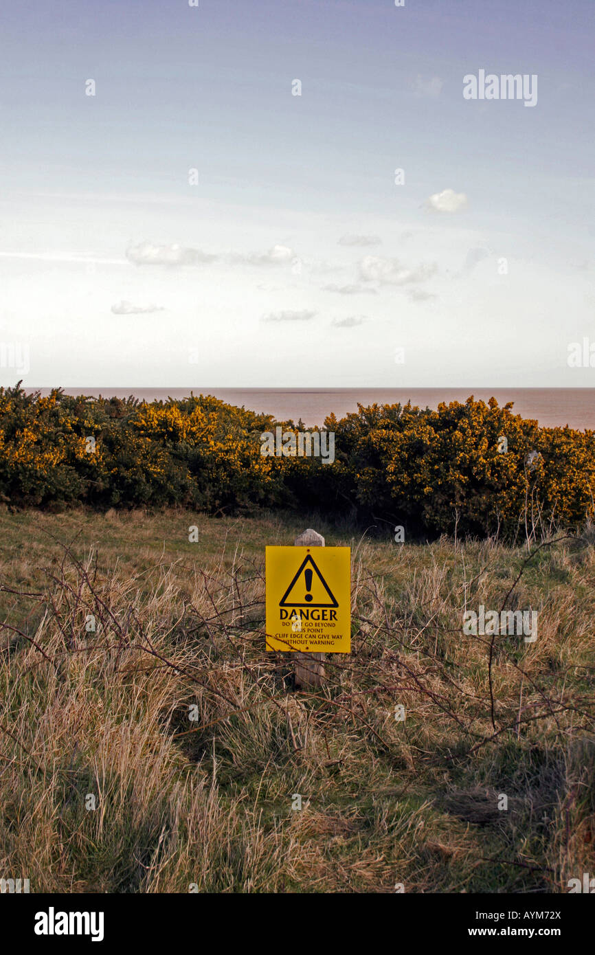 Danger warning sign coastal erosion hi-res stock photography and images ...