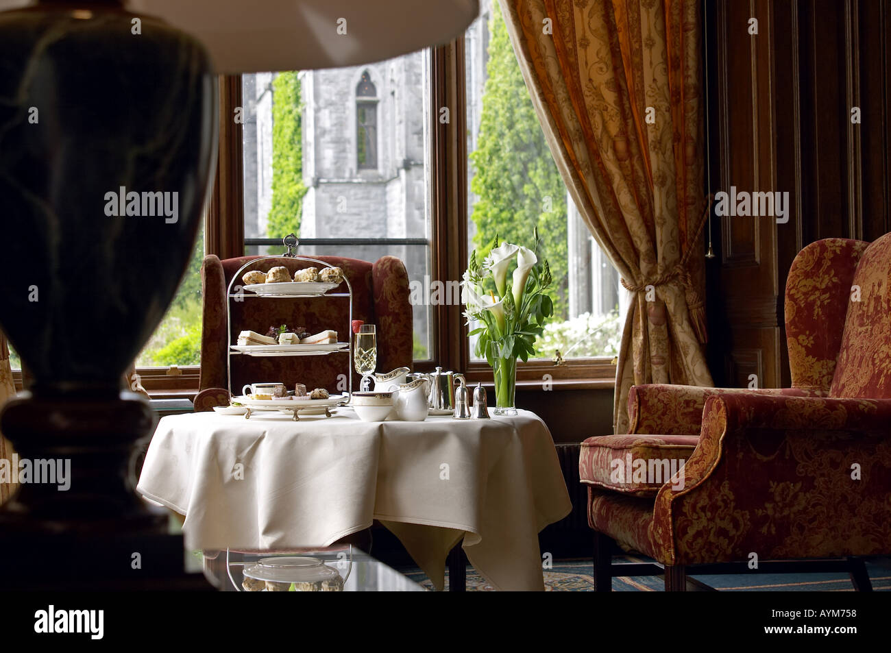 Afternoon tea in luxurious setting Ashford Castle Cong Co Mayo Ireland ...