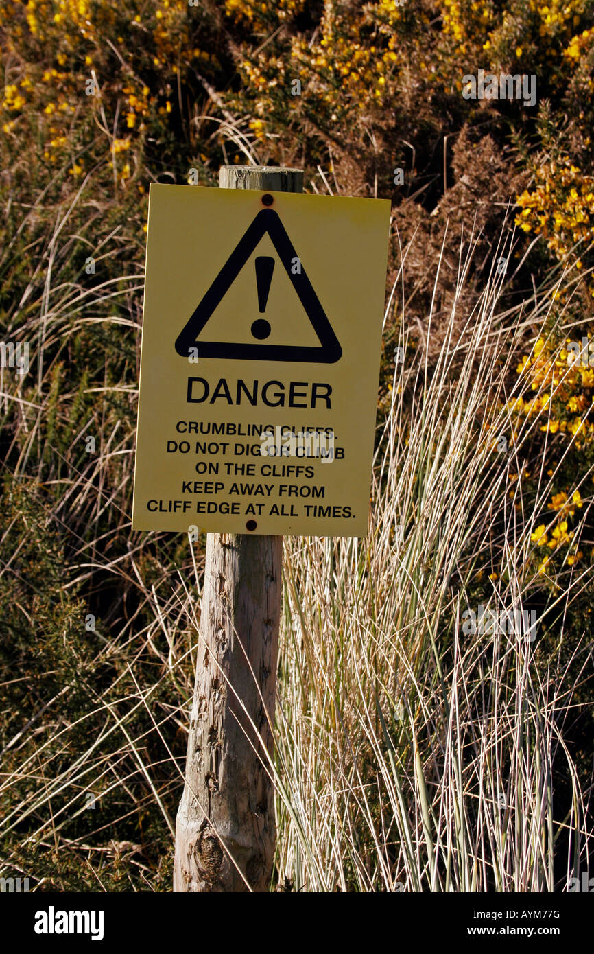 Danger warning sign coastal erosion hi-res stock photography and images ...