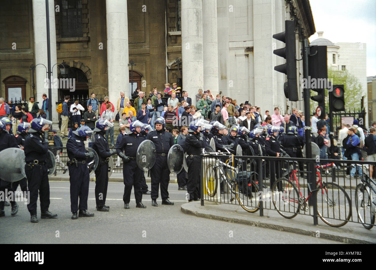 Anti Riot police in front of St Martin in the Field at the Anti ...