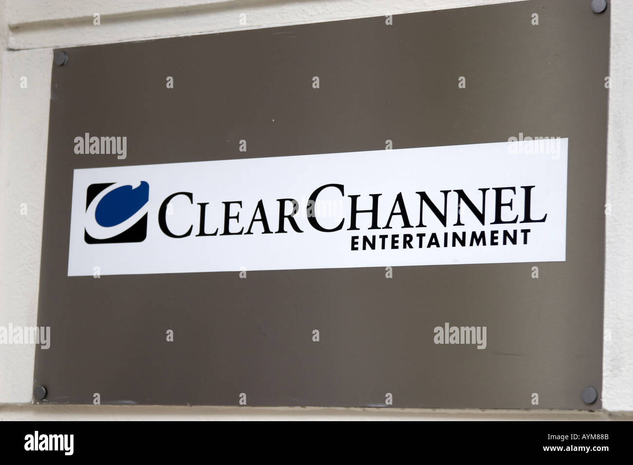 Clear Channel Entertainment logo sign Mayfair London W1 Stock Photo - Alamy