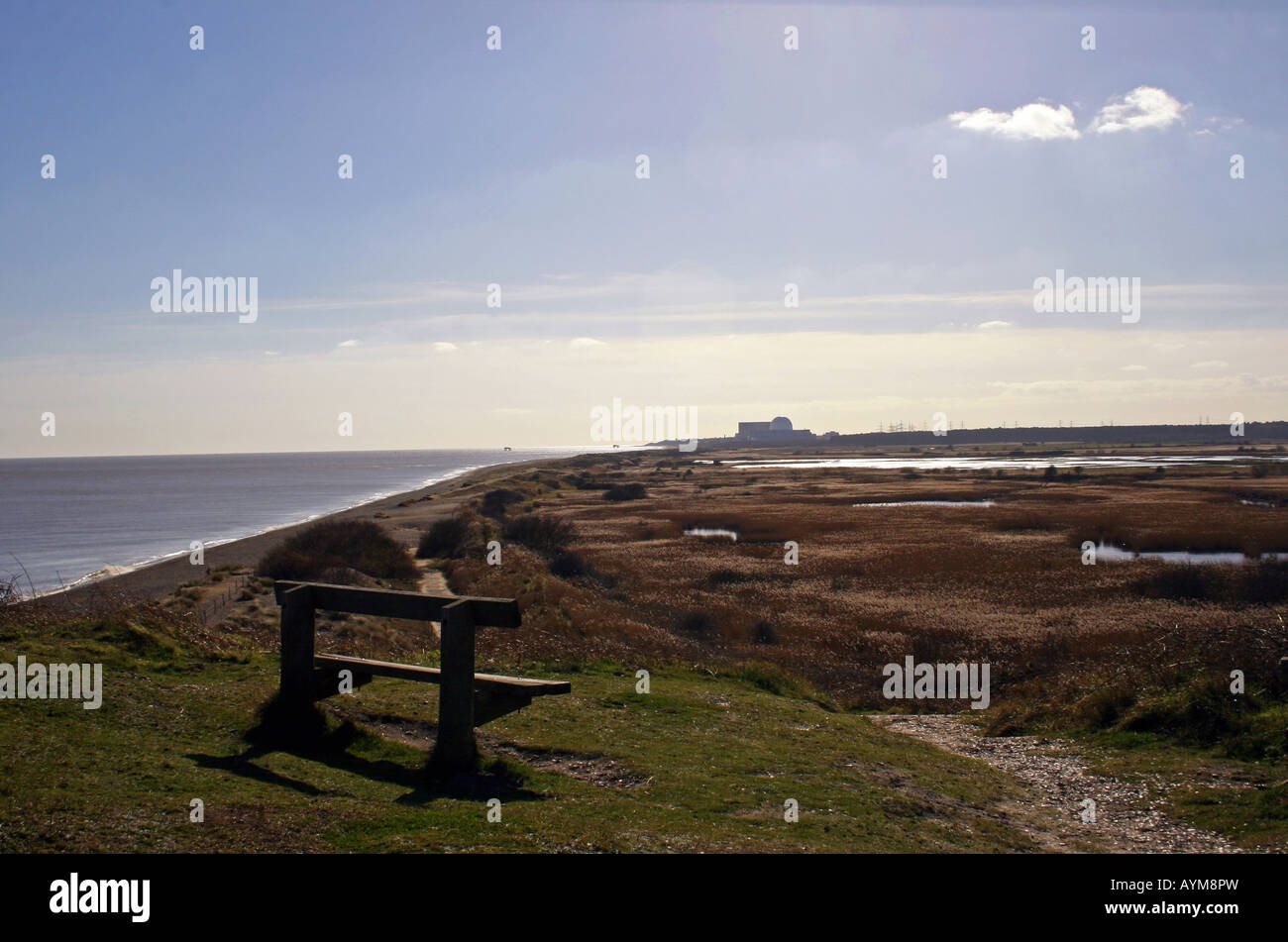 MINSMERE WILDLIFE R.S.P.B. RESERVE FROM DUNWICH HEATH IN EARLY SPRING ...