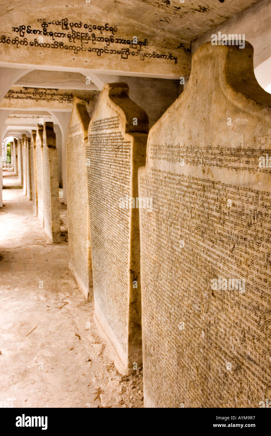 Stock photograph of marble tablets with the teachings of Buddha at the ...