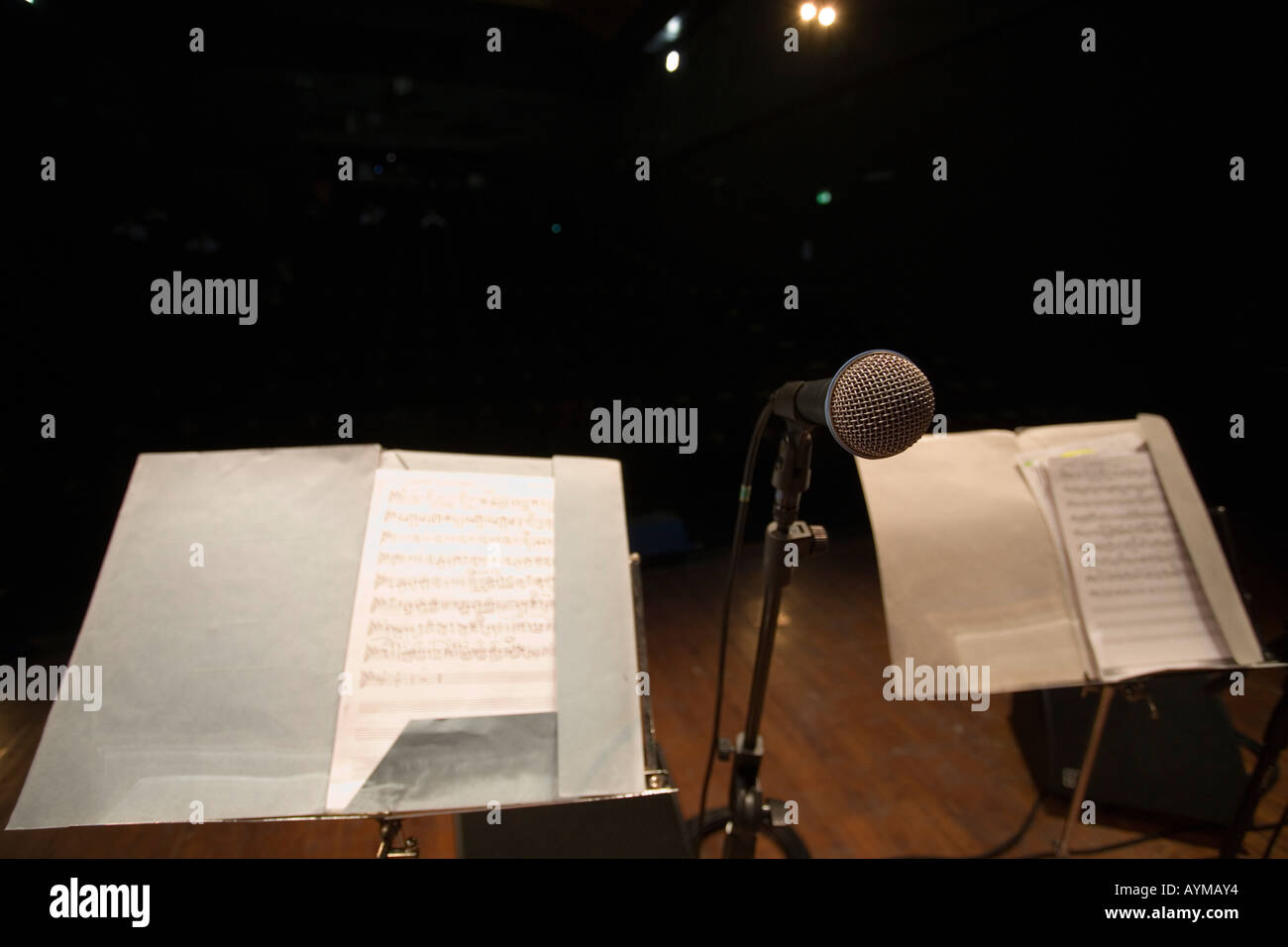 microphone on the stage Stock Photo - Alamy