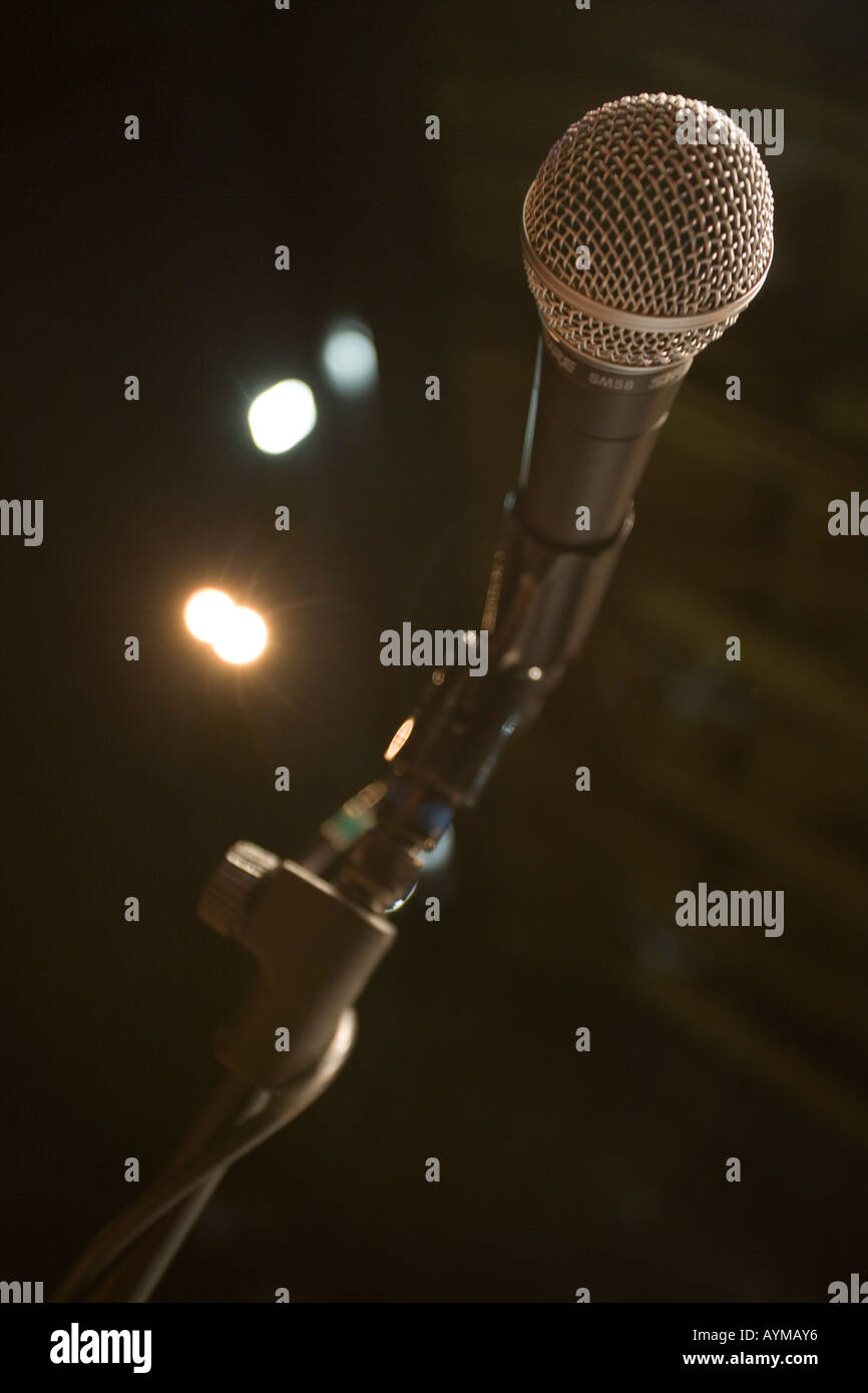 microphone on the stage Stock Photo - Alamy