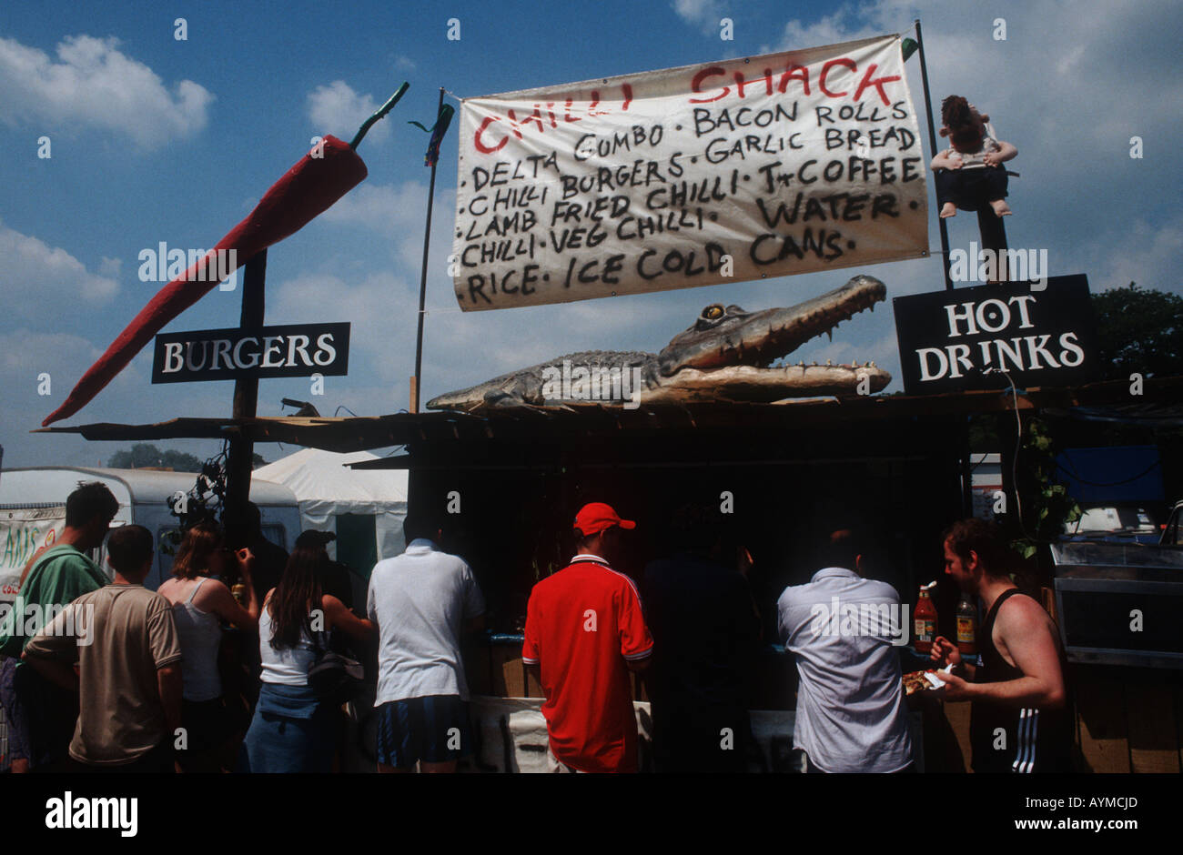 Chili shack, Glastonbury festival Stock Photo - Alamy