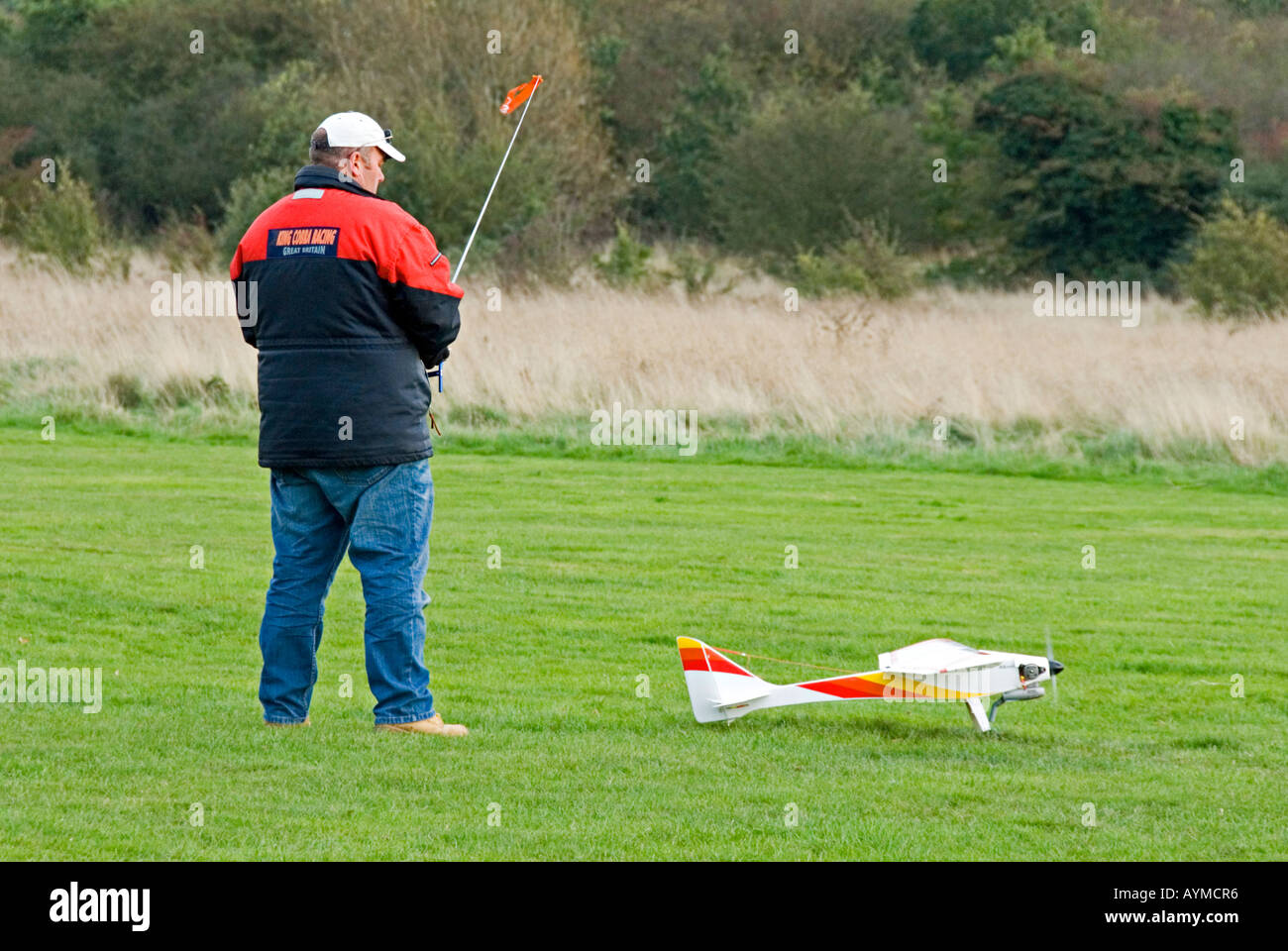 Flying model radio controlled airplanes in Epping Forest Stock Photo ...