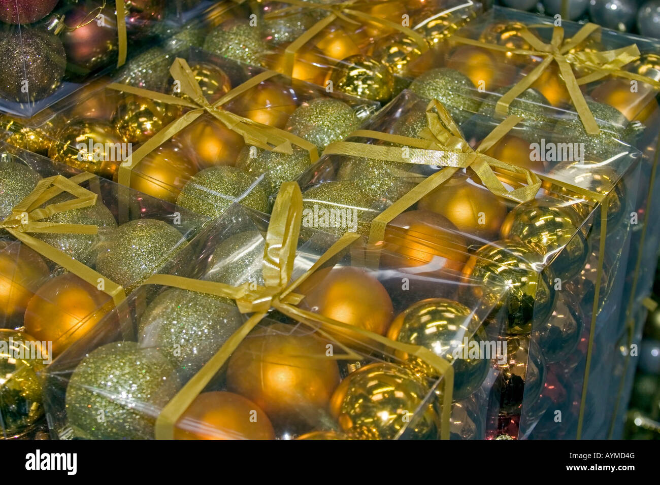Christmas decoration balls in a boxes Stock Photo - Alamy