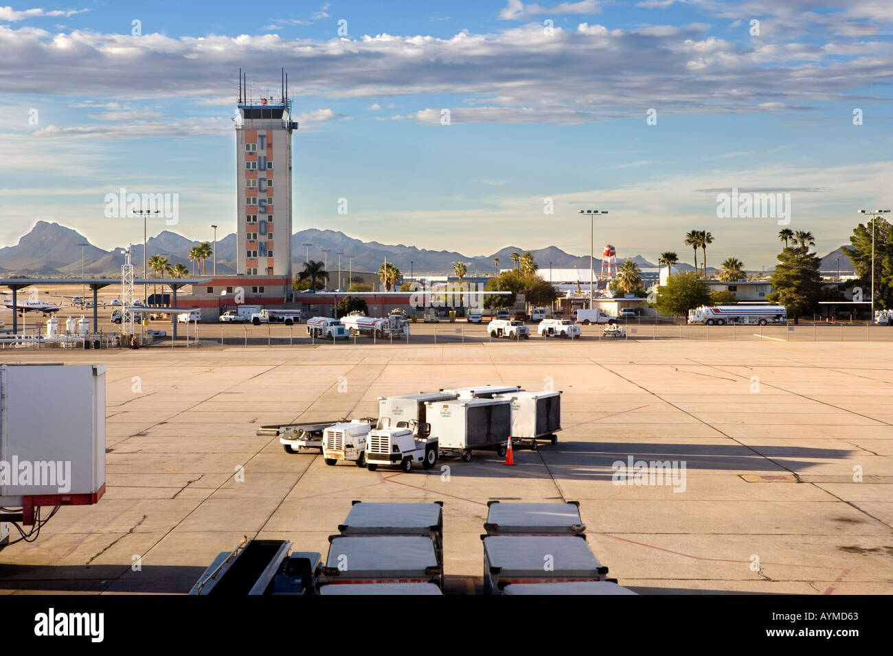Tucson International Airport Arizona USA with control tower and waiting ...