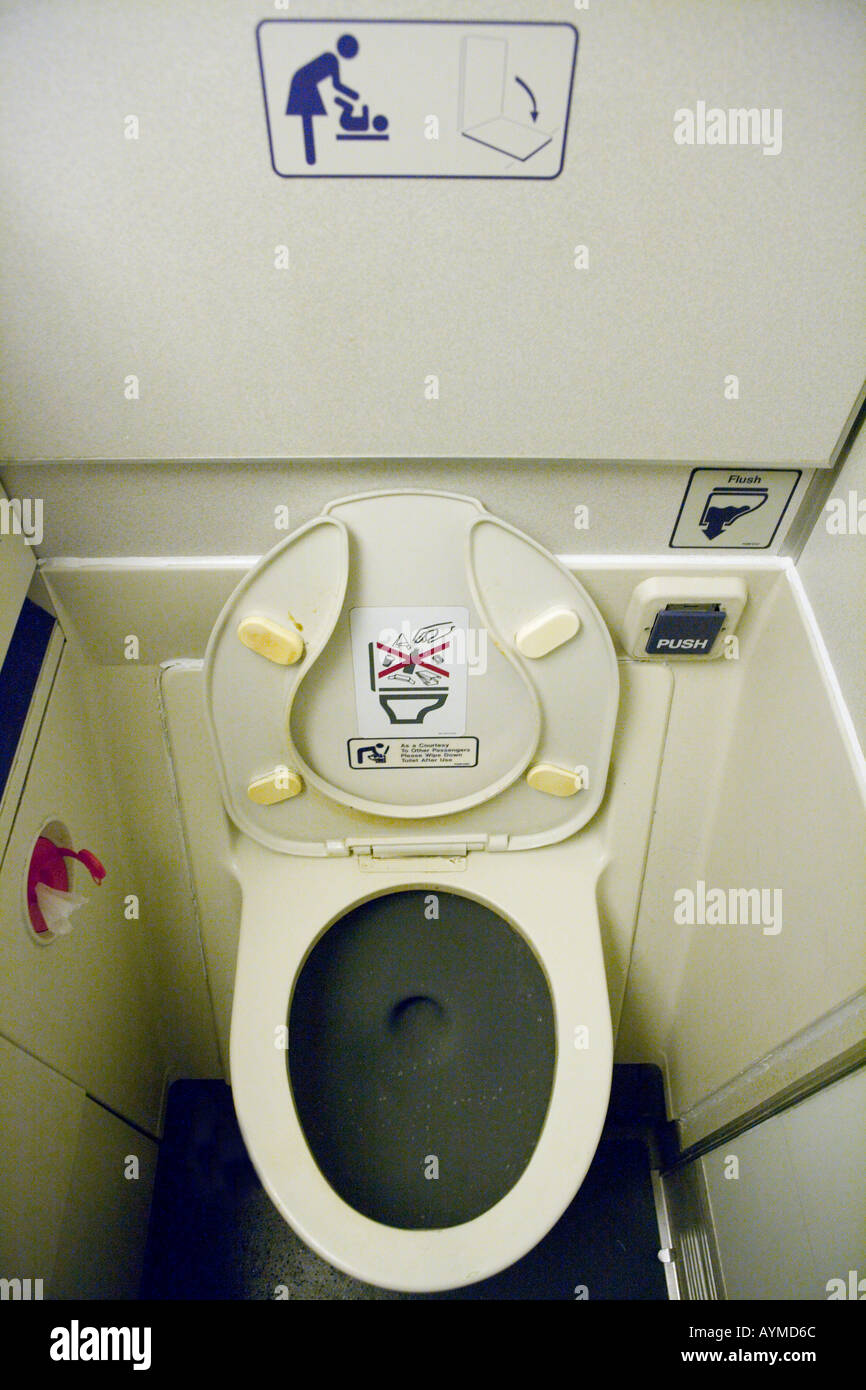Aircraft toilet bathroom on hi-res stock photography and images - Alamy