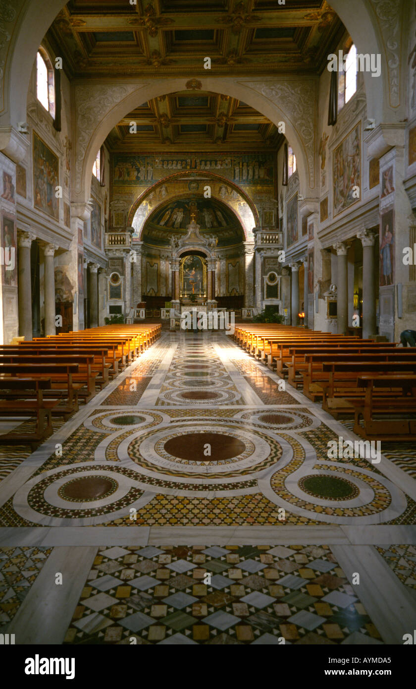 Interior of the Church of Santa Prassede Rome Italy Stock Photo - Alamy