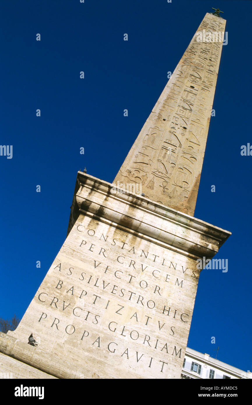 Rome, Italy. The Obelisk of piazza di San Giovanni in Laterano which ...