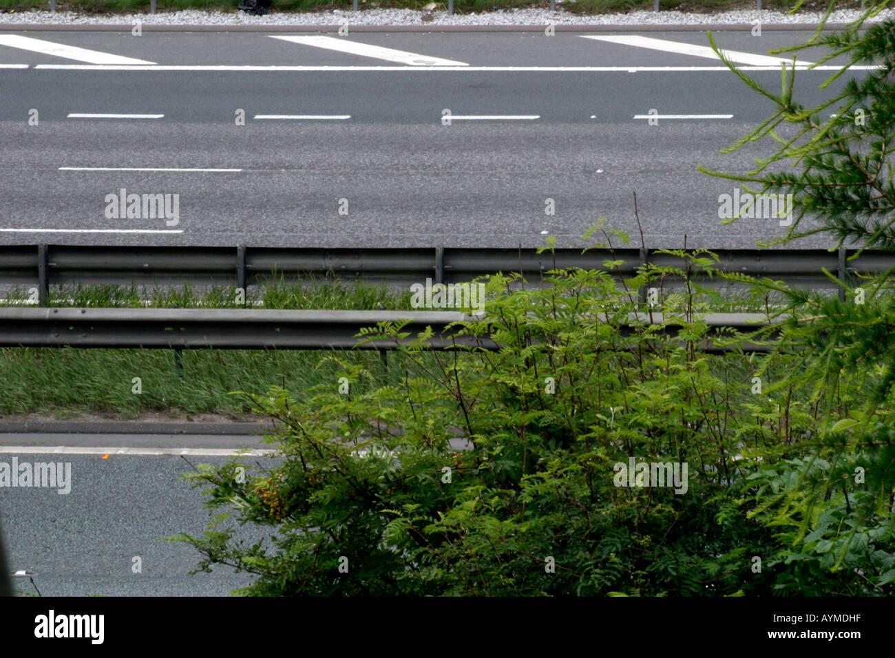 M62 motorway Yorkshire View from bridge across carriageway Carriageway ...