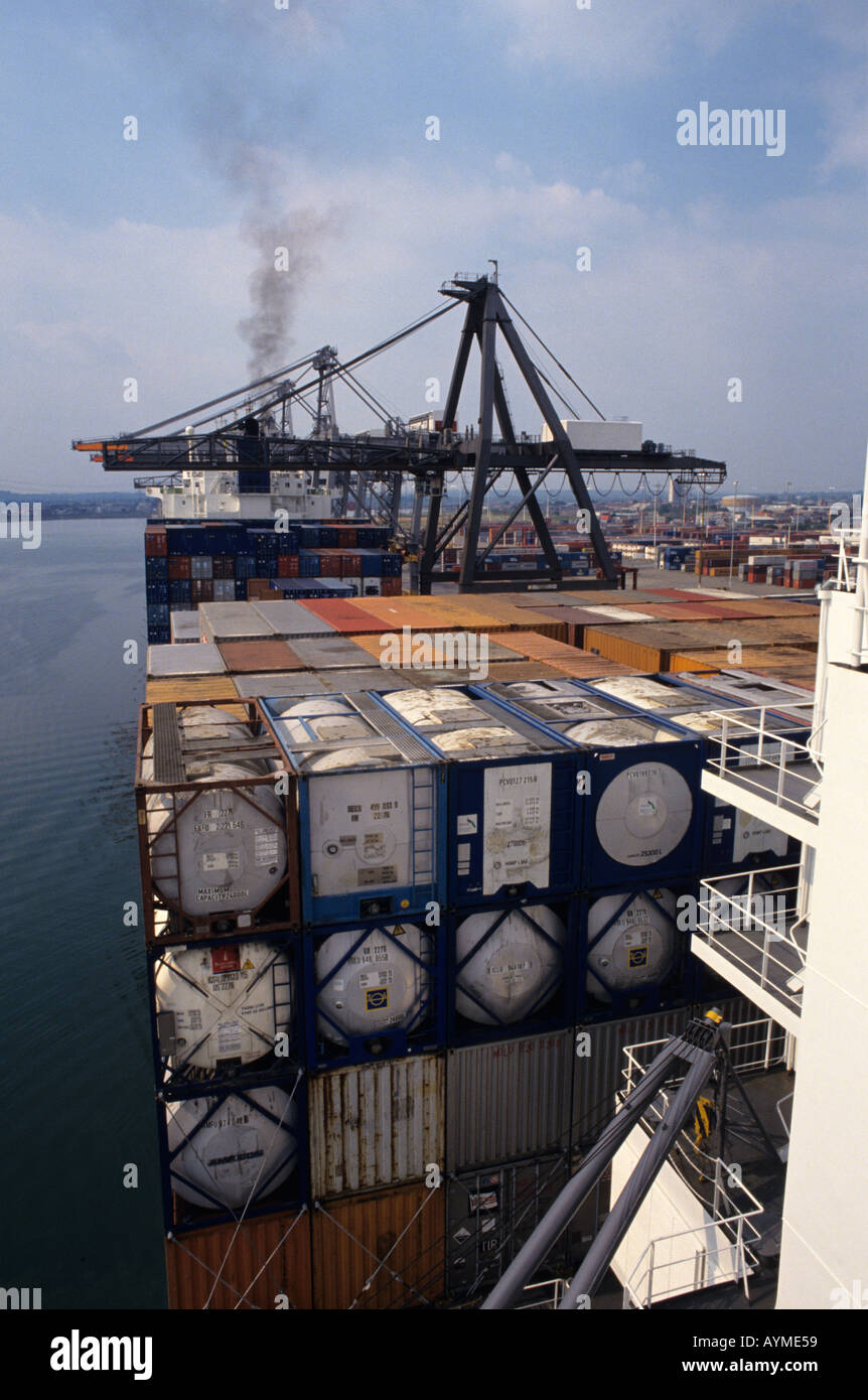 container ship docked Port of Southampton southern England UK Stock ...