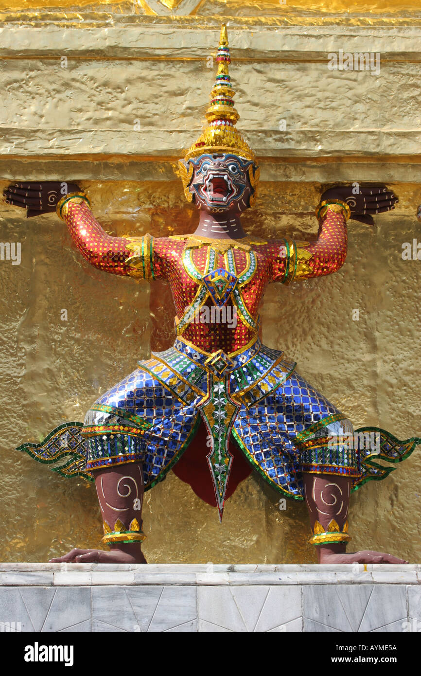 Guardian Monkey Dragon at the Grand Palace Bangkok Thailand Stock Photo ...