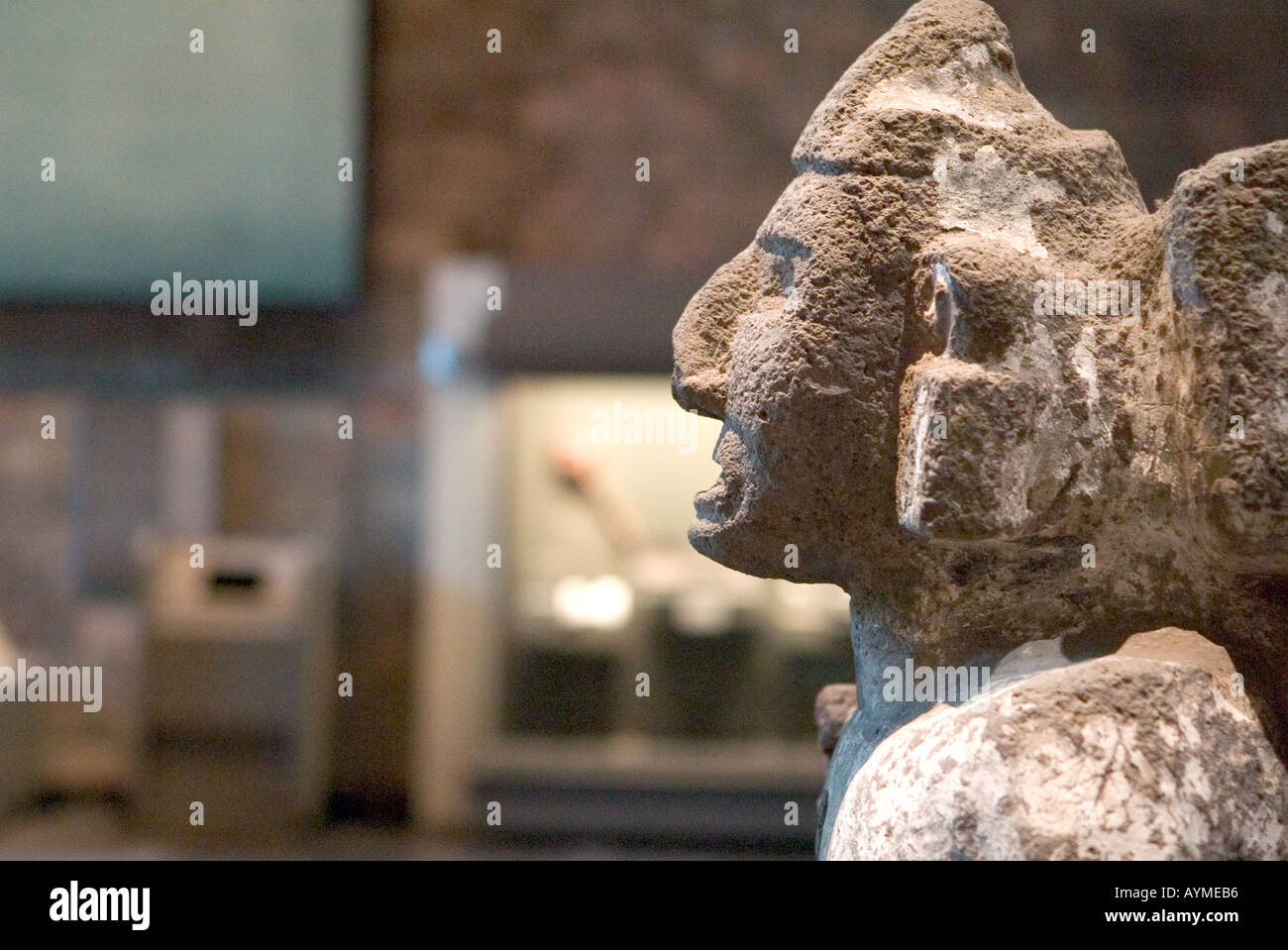 Aztec ancient Mexican figure in the National Anthropological Museum ...