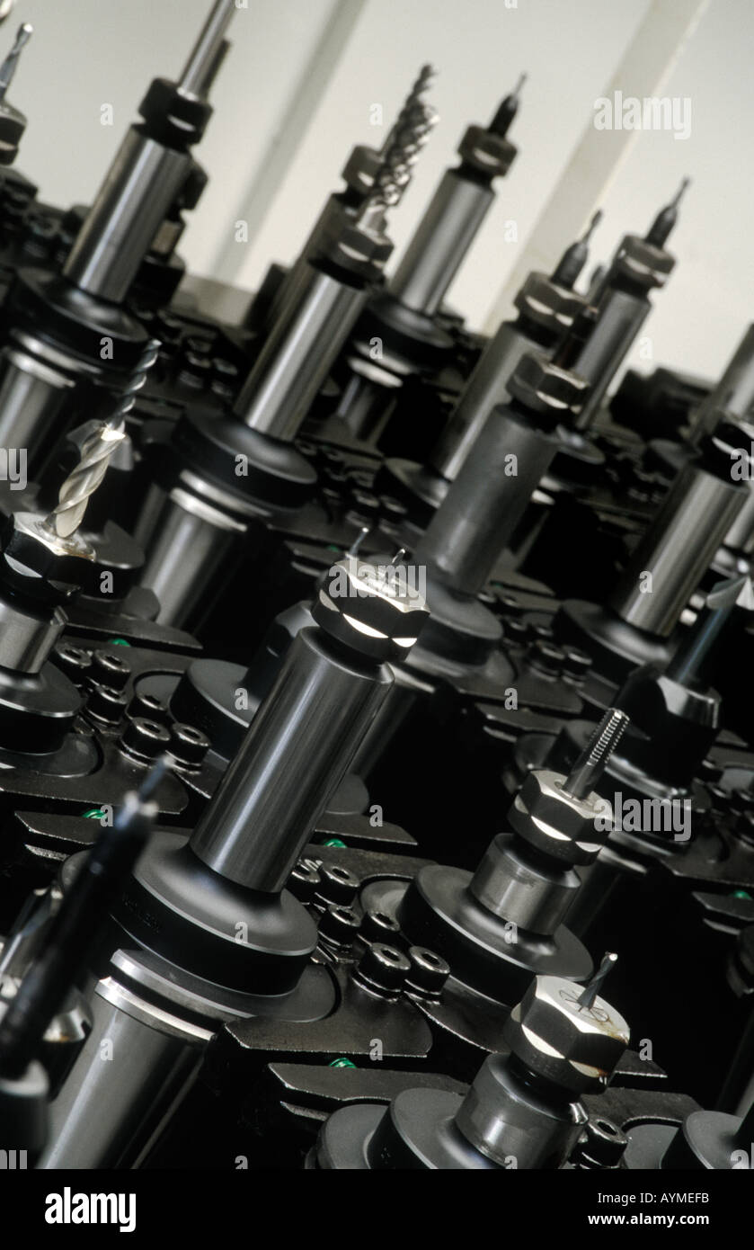 Wall of DRILL BITS for AUTOMATED ROBOTIC machine shop manufacturing ...