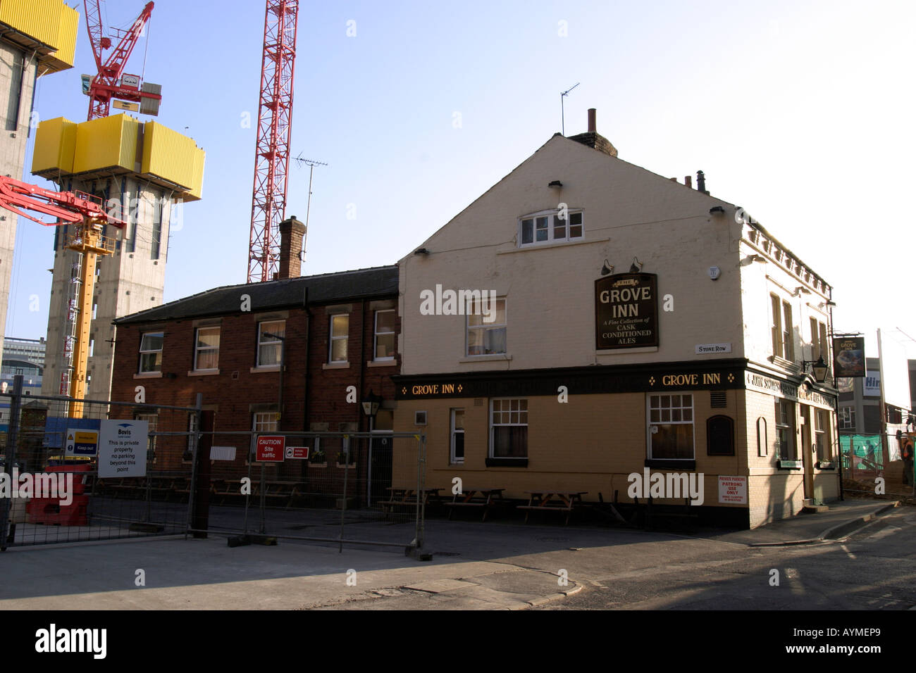 Grove Inn with new buildings being erected behind on Camp Fields near ...