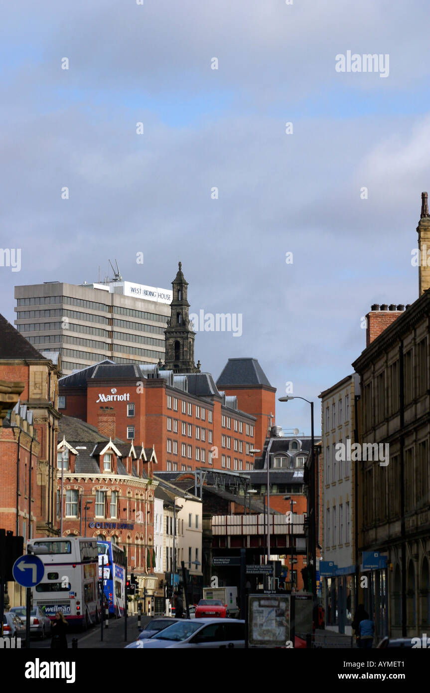 View from Hunslet Road towards Lower Briggate over Bridge End Leeds ...