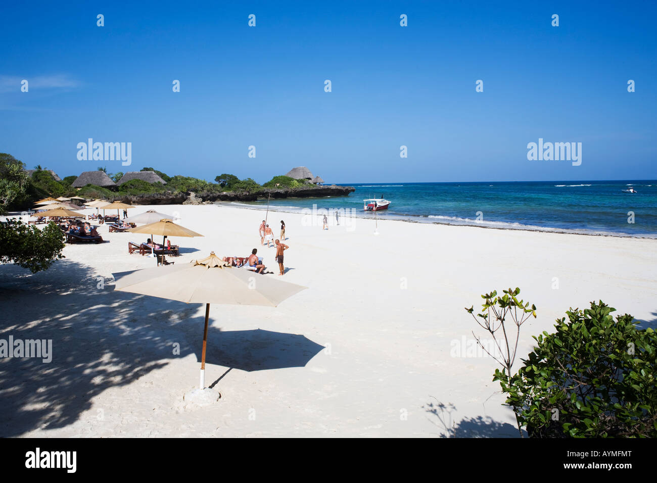 beautiful white sand beach in the beautiful chale island near mombassa ...