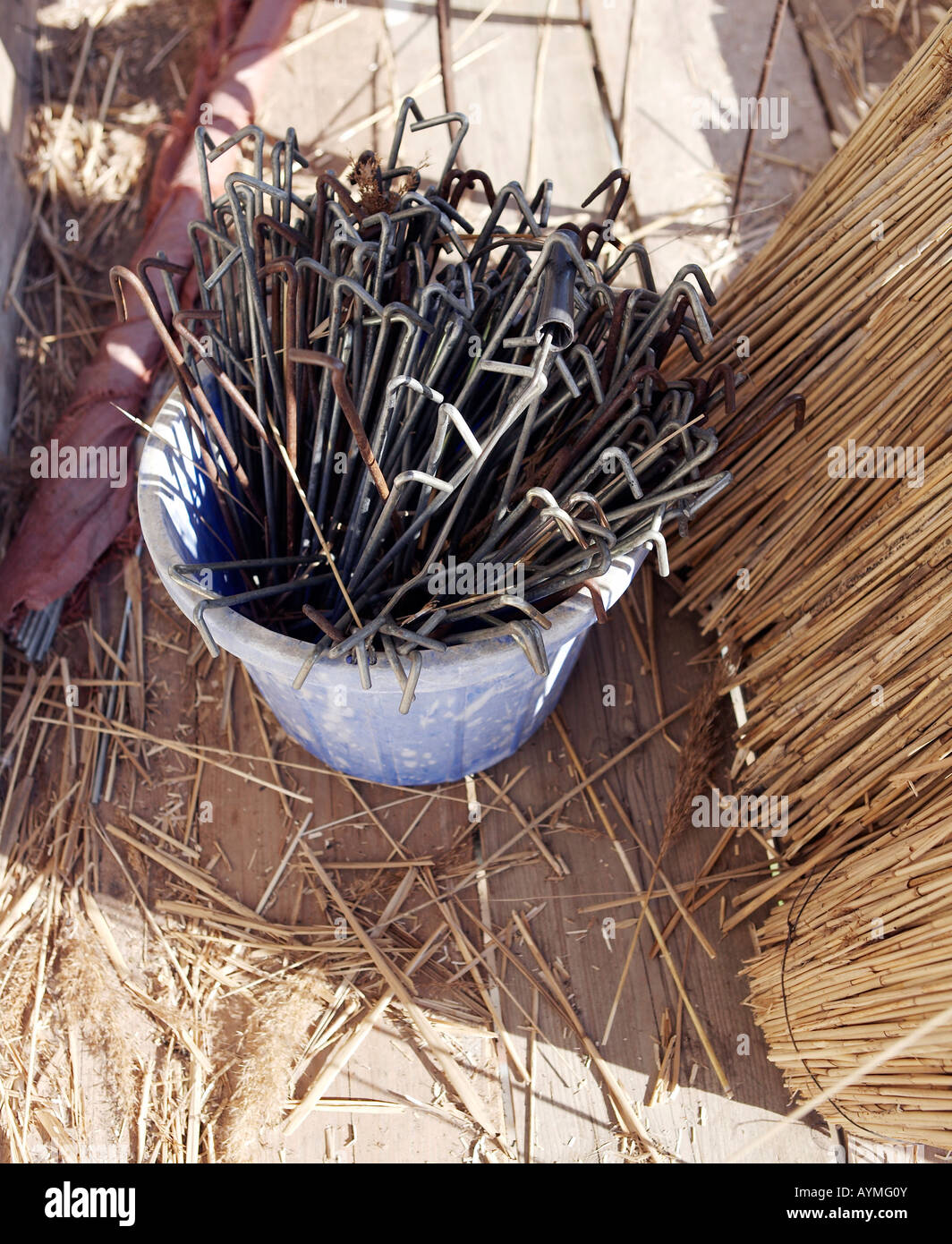 Components used in the fine art of thatching Stock Photo - Alamy
