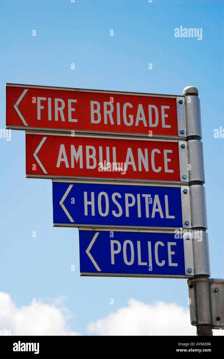Emergency services sign hi-res stock photography and images - Alamy