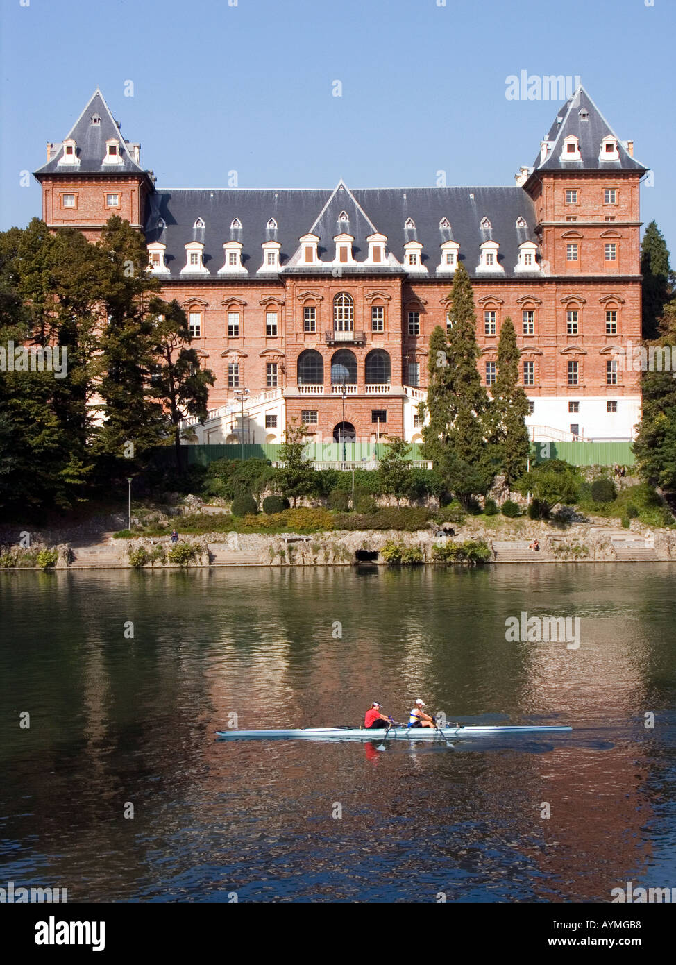 Turin , Valentino Castle on Po River Stock Photo - Alamy