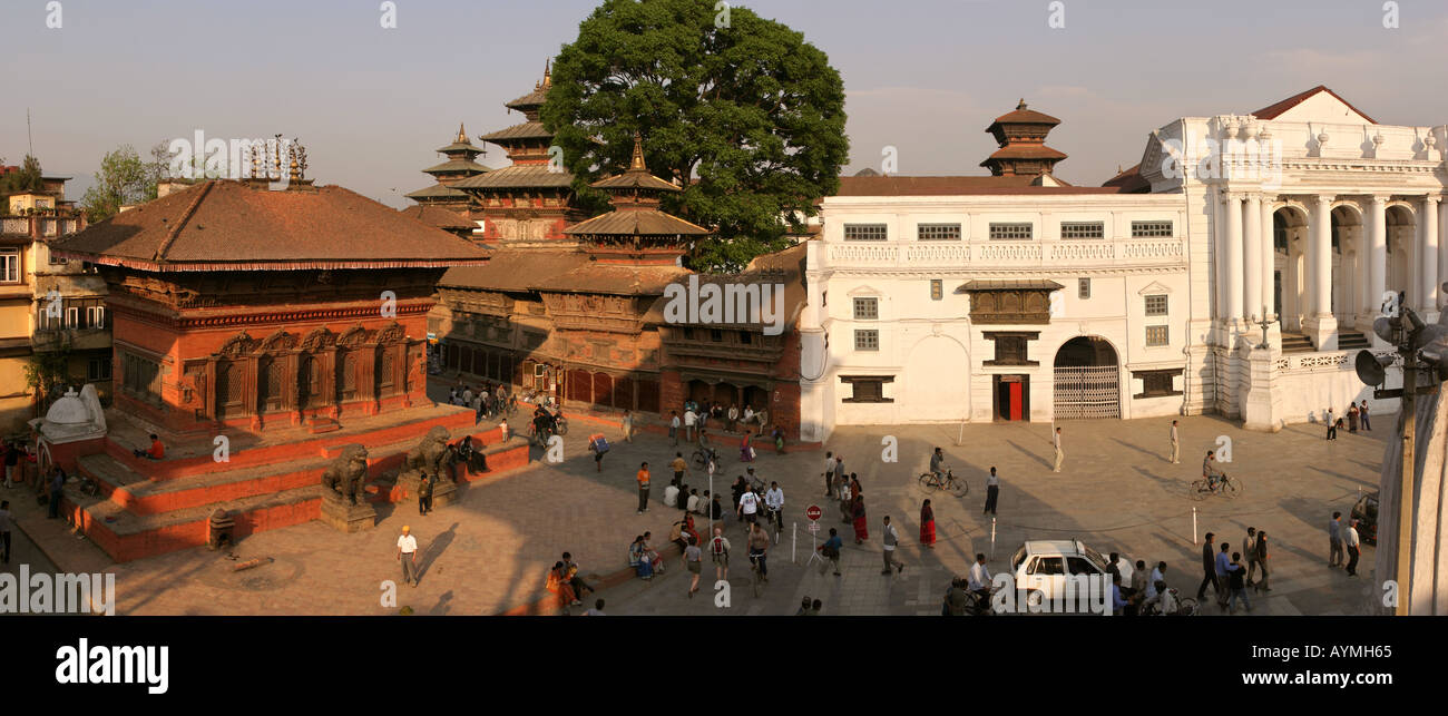 Nepal Kathmandu Durbar Square Shiva Parvati Temple and Old Royal Palace ...