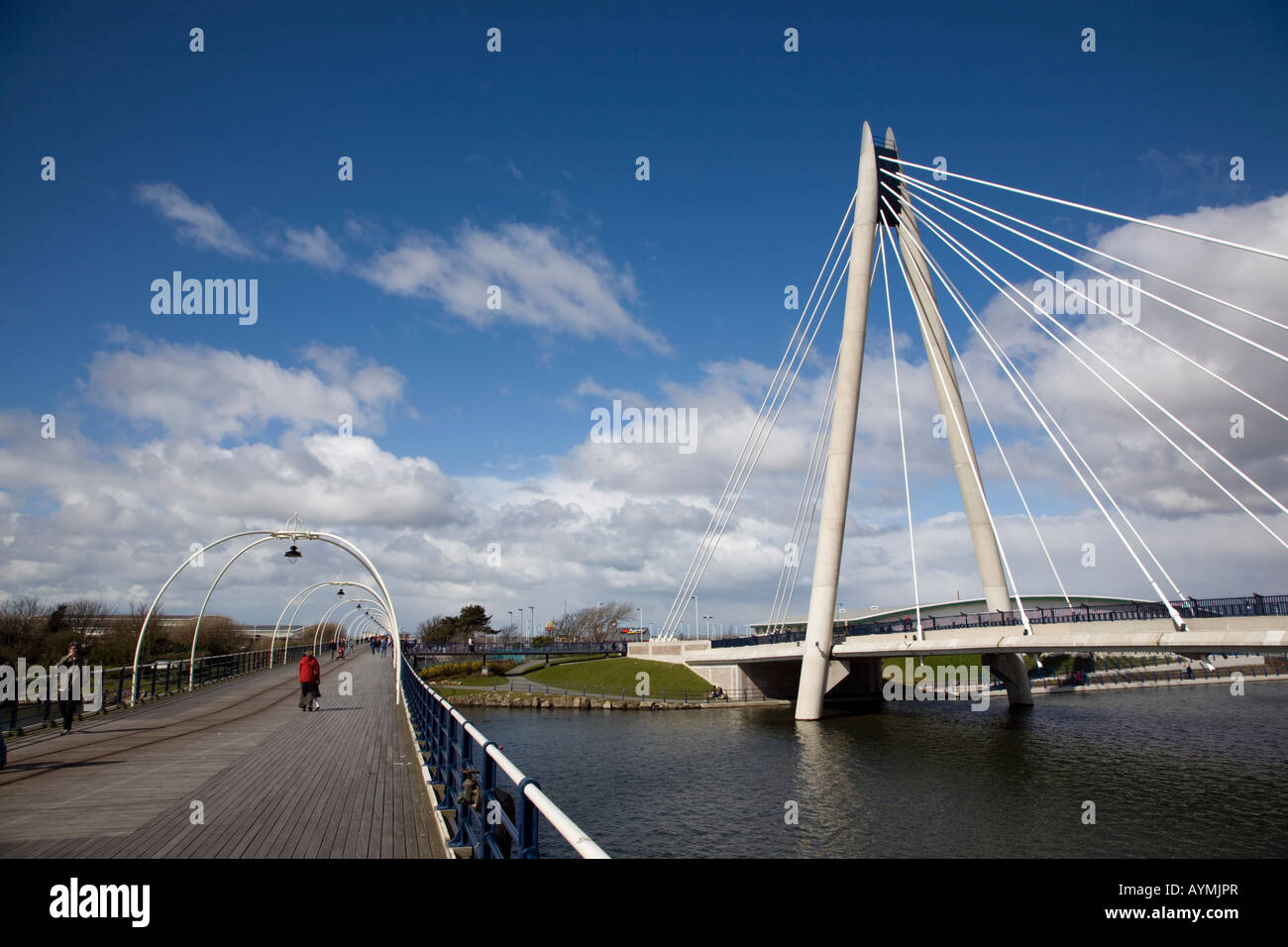 Marine Way Bridge and Pier at Southport Stock Photo - Alamy