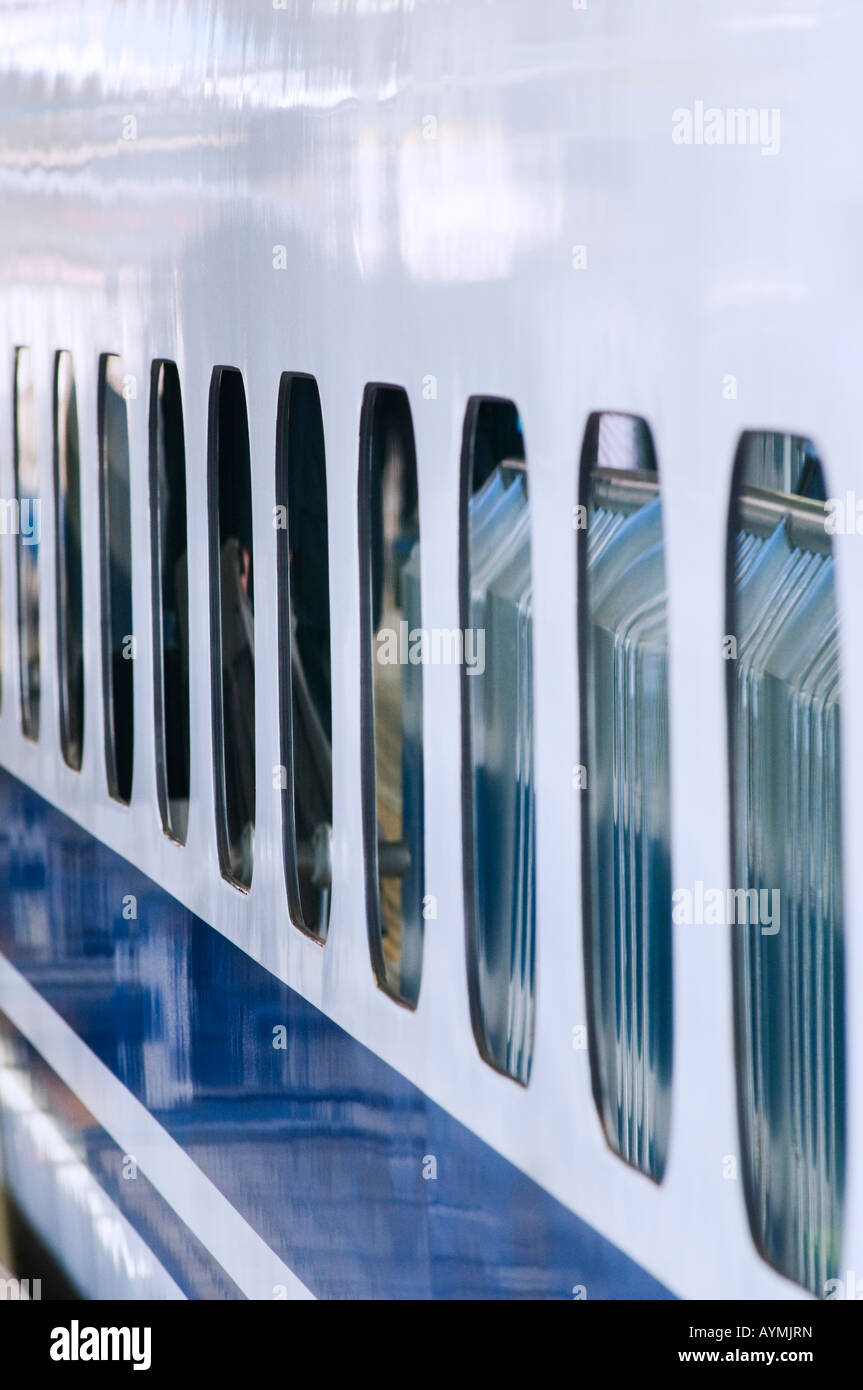 Shinkansen bullet train windows Japan Stock Photo - Alamy