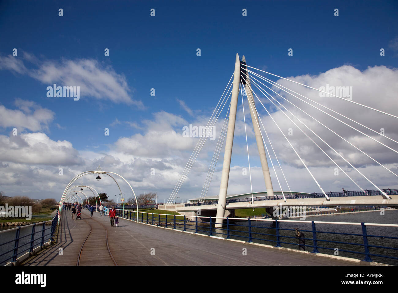 Pier and Marine Way bridge at Southport Stock Photo - Alamy