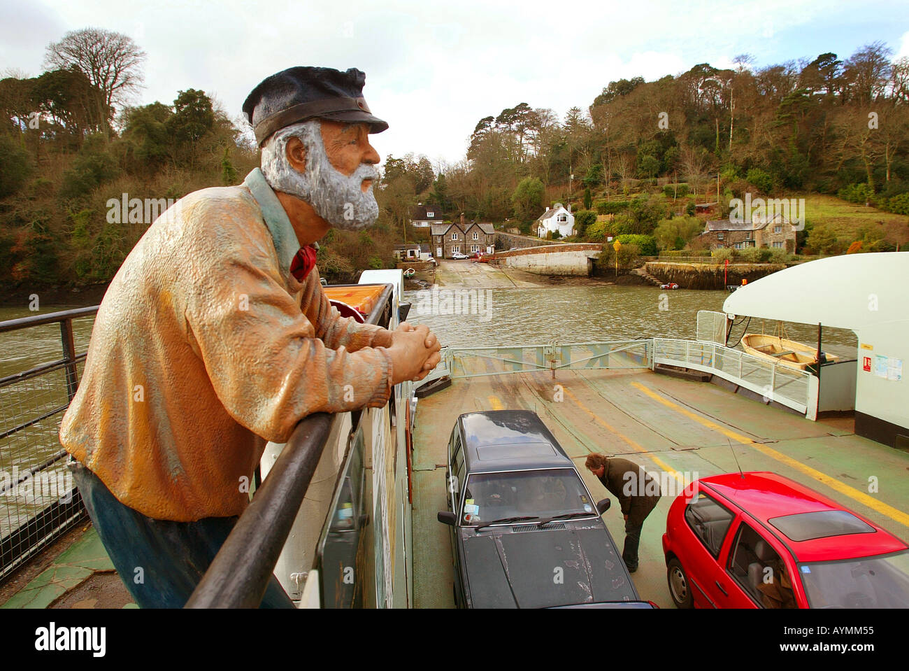 The King Harry ferry that runs from near St Mawes to Feock in Cornwall ...