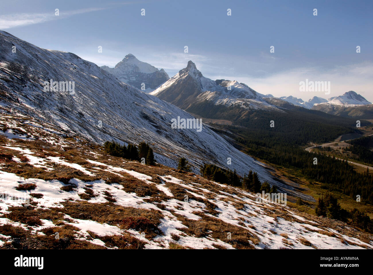 Icefield Parkway from Parker Ridge Rockies Alberta Canada Stock Photo ...