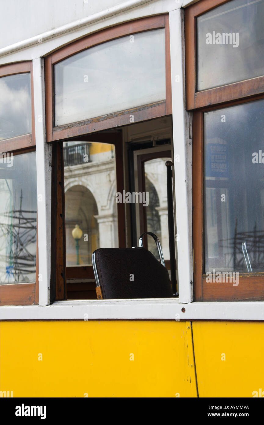 Lisbon yellow tramway Stock Photo - Alamy