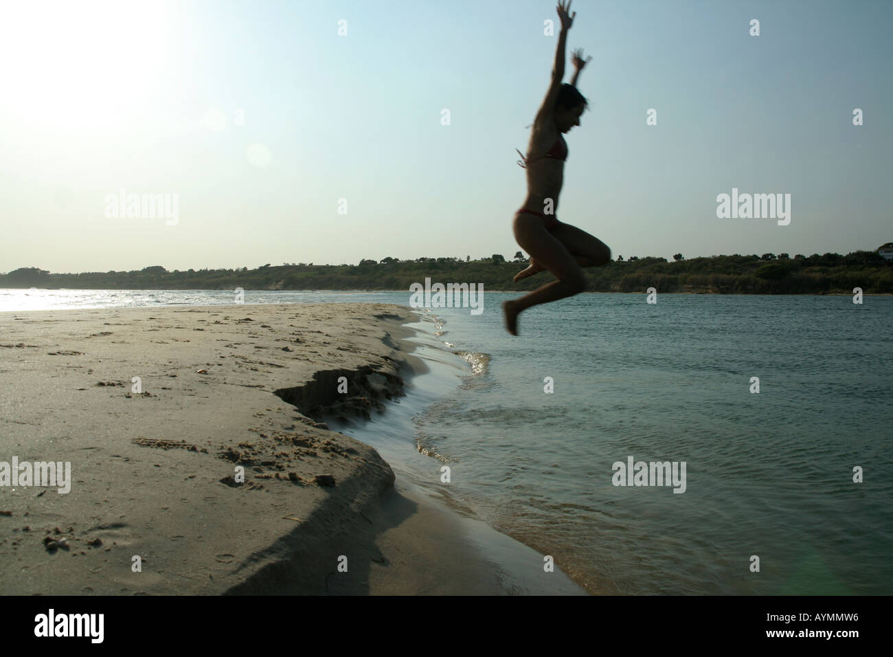 Bikini jumping into the river hi-res stock photography and images - Alamy