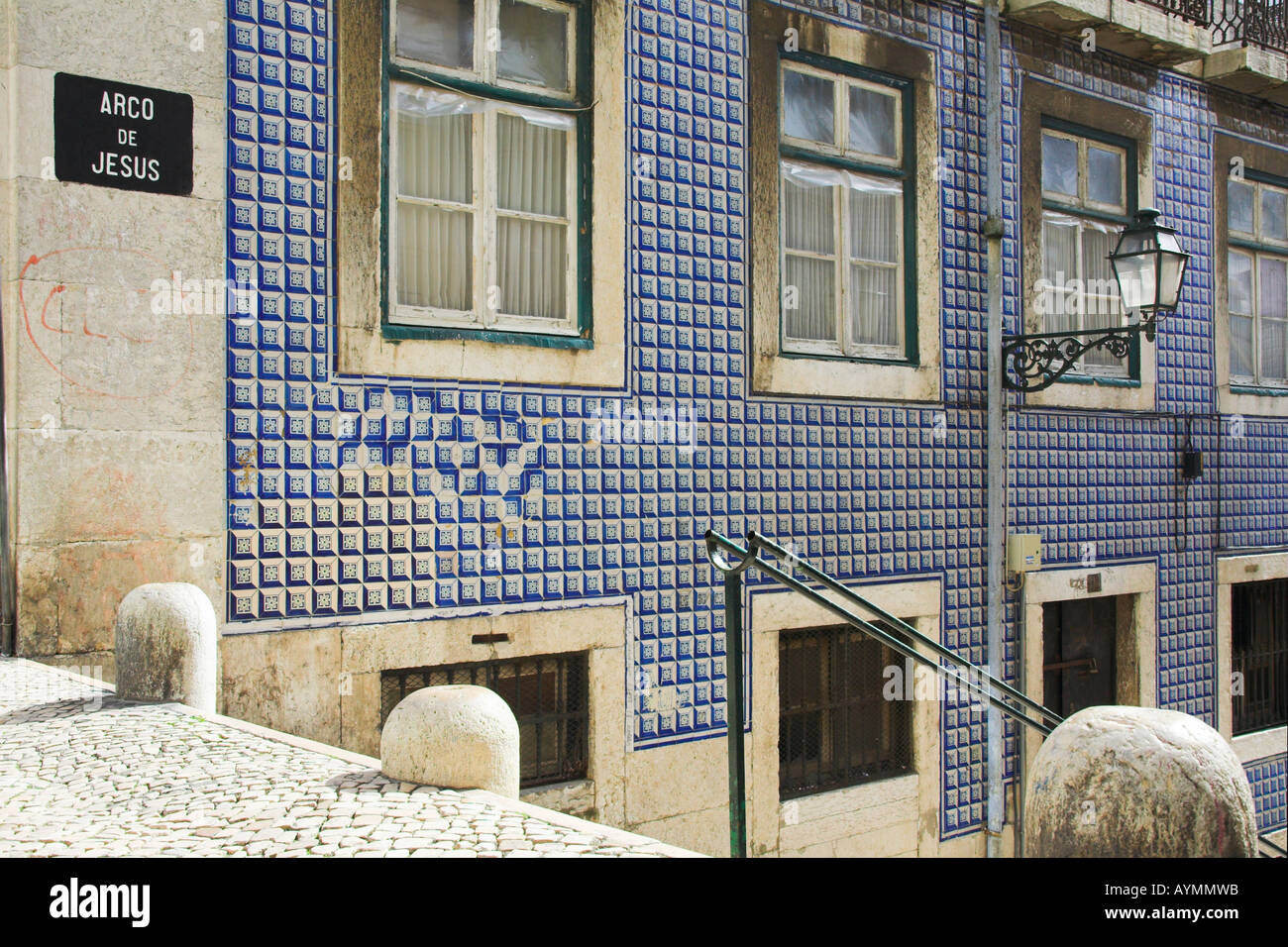old Lisbon building with tiles Stock Photo - Alamy