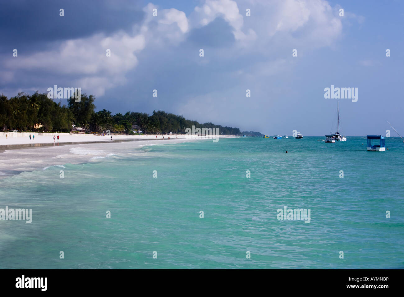 beautiful white sand diani beach near mombassa in kenya africa Stock ...