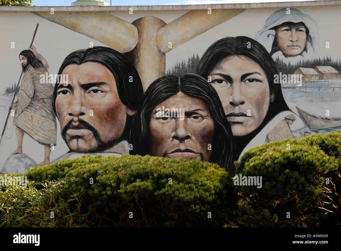 Chemainus First Nation People mural Vancouver Island British Columbia ...