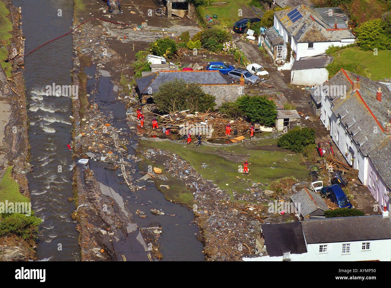 Boscastle flood aftermath hi-res stock photography and images - Alamy